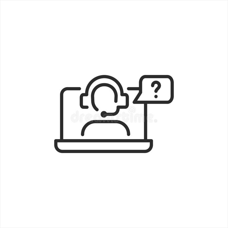 Online Support Agent Icon stock vector. Illustration of uncertainty ...