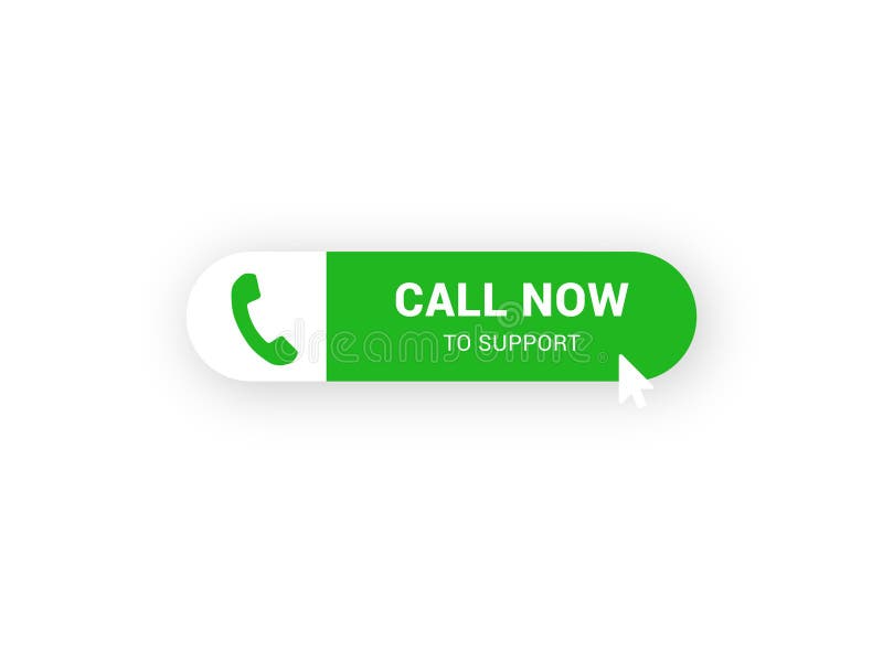 Online Support Call In Action Button Flat Design Stock Vector