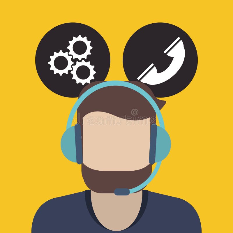 Online Support or Call Center Related Icons Image Stock Illustration ...