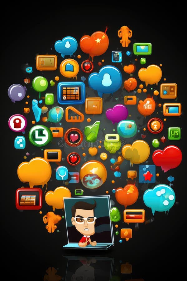 Online Support Chat Bubble Icons Stock Illustration - Illustration of ...