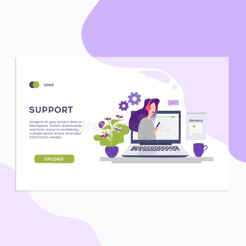 Online Support Concept.Online Global Technical Support 24 7 Stock ...