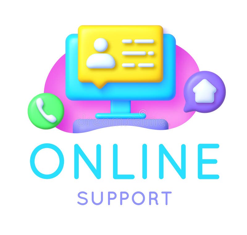 Online Support 3d Vector Illustration, Great Design for Any Purposes ...