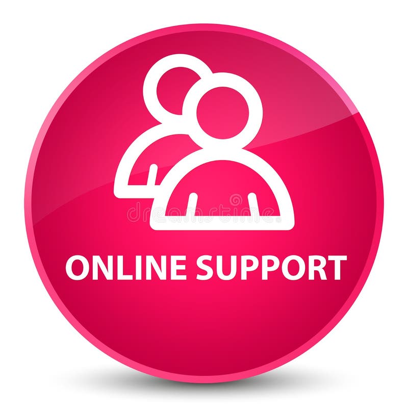 Online Support (group Icon) Elegant Pink Round Button Stock ...