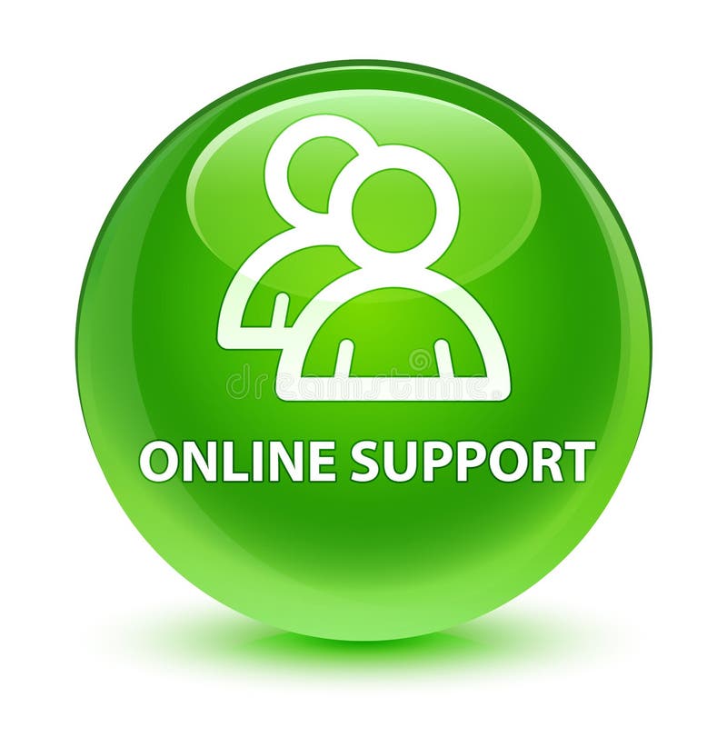 Online Support (group Icon) Glassy Green Round Button Stock ...