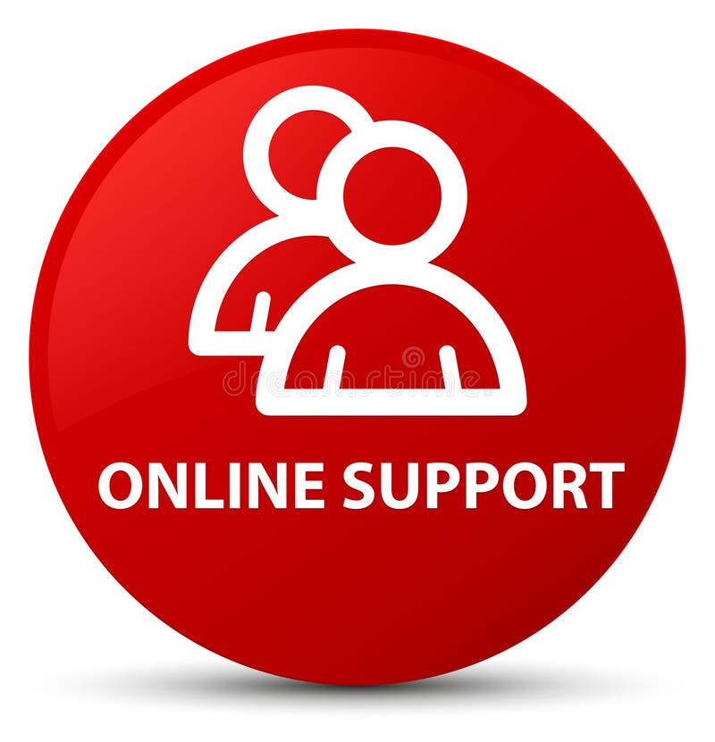 Online Support (group Icon) Red Round Button Stock Illustration ...