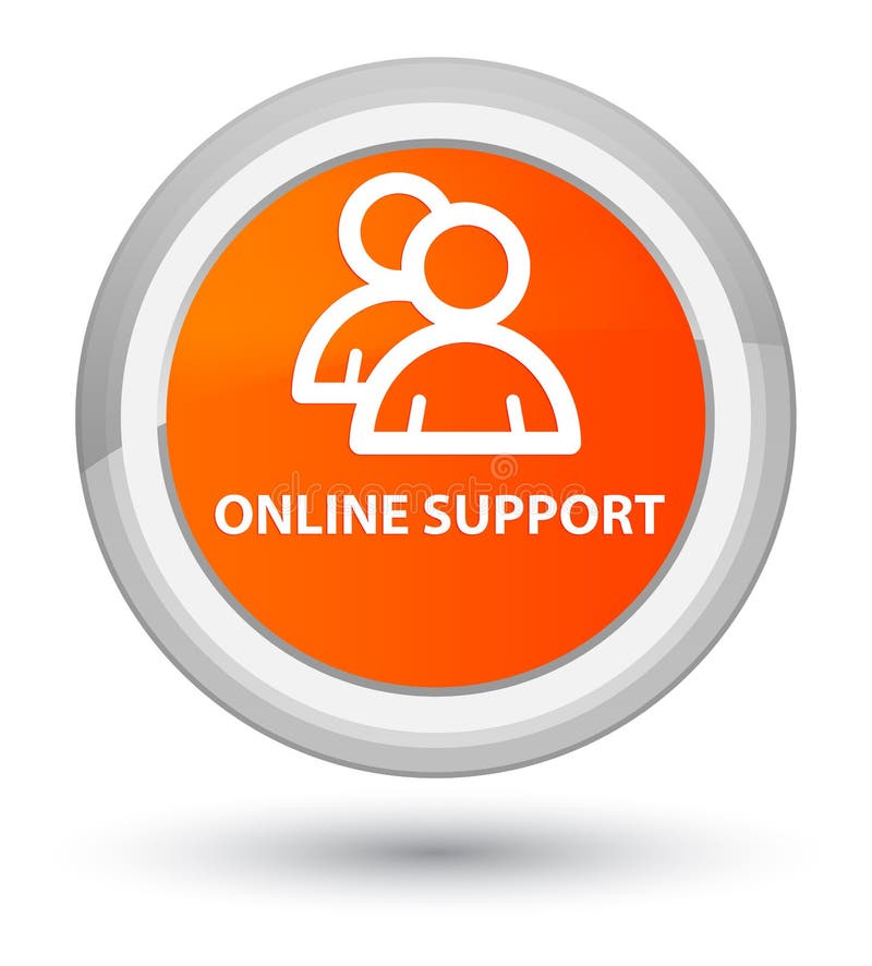 Online Support (group Icon) Prime Orange Round Button Stock ...