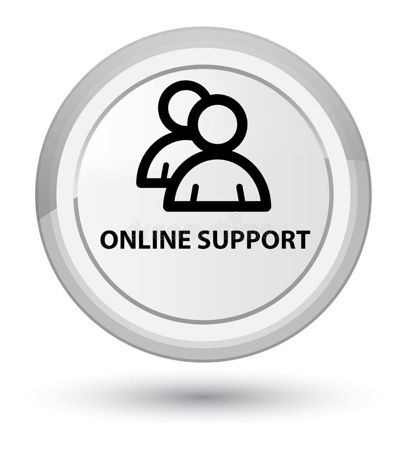 Online Support (group Icon) Prime White Round Button Stock Illustration ...