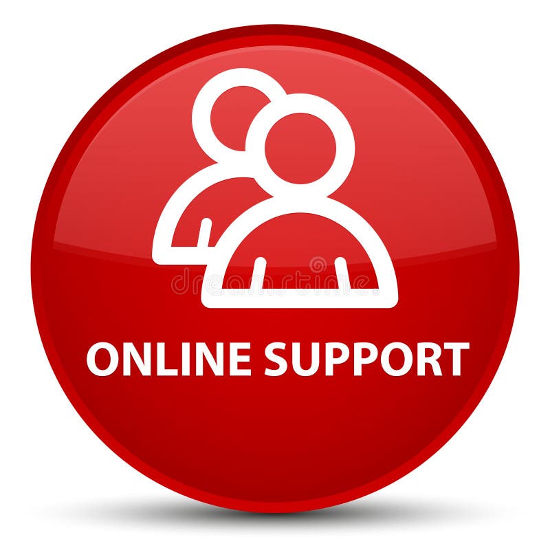 Online Support (group Icon) Special Red Round Button Stock Illustration ...
