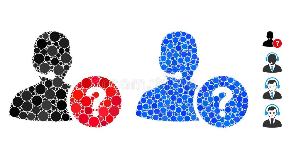 Online Support Mosaic Icon of Circles Stock Illustration - Illustration ...