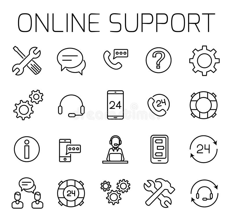 Online Support Icon Or Logo In Modern Line Style. Stock Vector ...