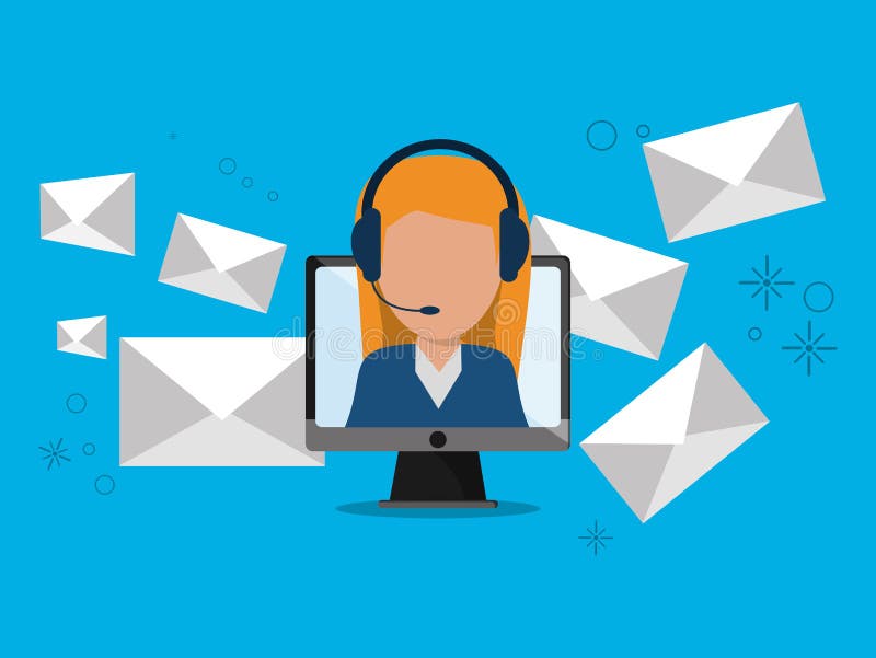 Online Support or Remote Technical Service Icons Image Stock ...