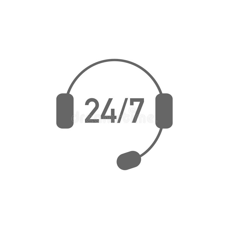 Online Support Service Assistant Sign. Headset Vector Stock Vector ...