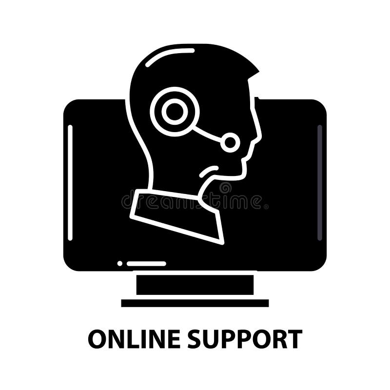 Support Symbol Icon, Black Vector Sign with Editable Strokes, Concept ...