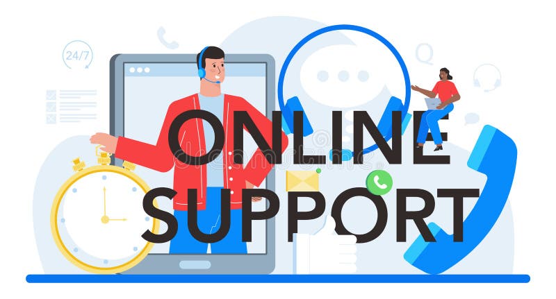 Online Support Web Banner Concept. Idea of Customer Service Stock ...