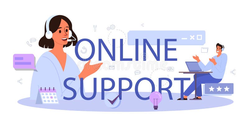 Online Support Typographic Header. Idea of Customer Service Stock ...