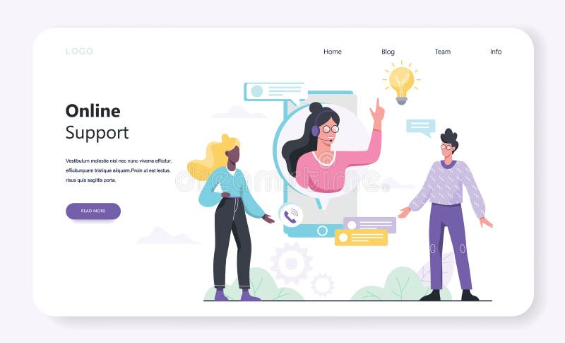Online Support Web Banner Concept. Idea of Customer Service Stock ...