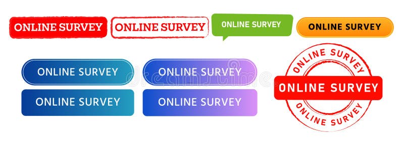 Online Survey Button Speech Bubble and Stamp Sign for Digital Internet ...