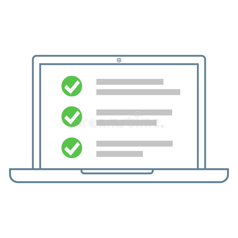 Checklist on the Laptop Display Screen Vector Flat Icon Stock ... Checklist on the Laptop Display Screen Vector Flat Icon Stock ...