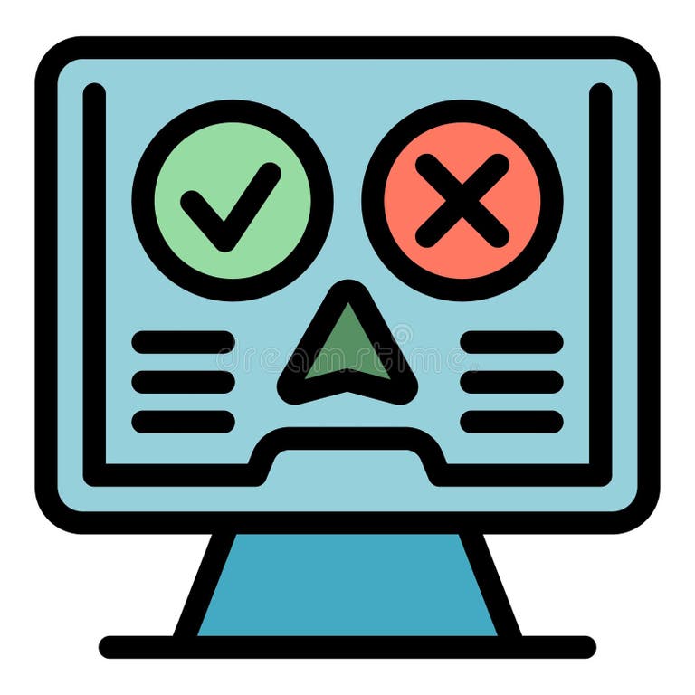 Online Survey Computer Showing Checkmark for Yes and X for No with Copy ...