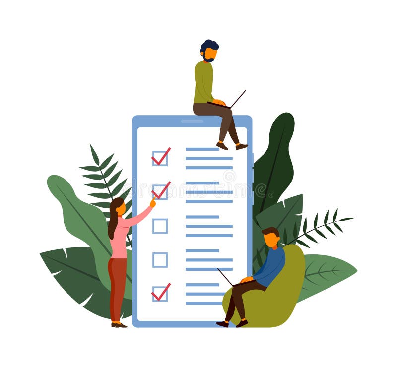 Online Survey Concept Concept with Character, Vector Illustration Stock ...