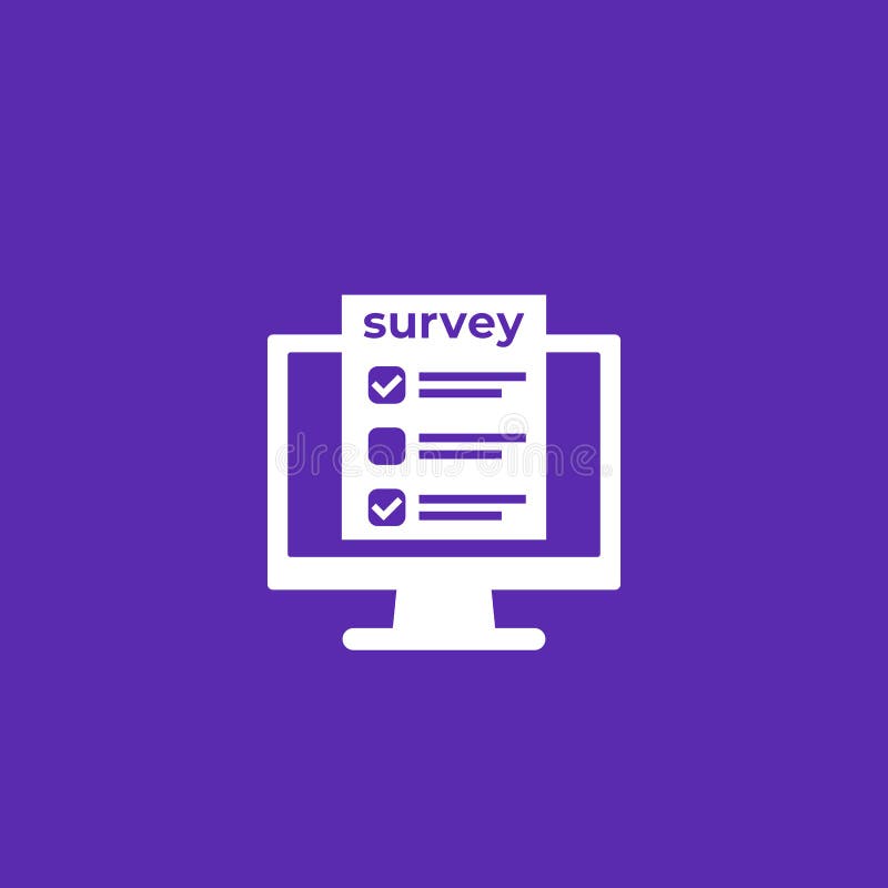 Online Survey, Feedback Form on Screen Icon Stock Vector - Illustration ...