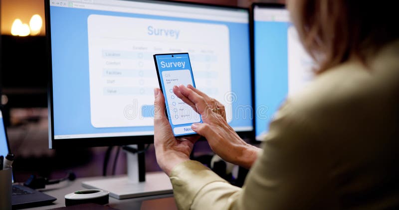 Online Survey: Filling Out Forms Stock Image - Image of filling ...