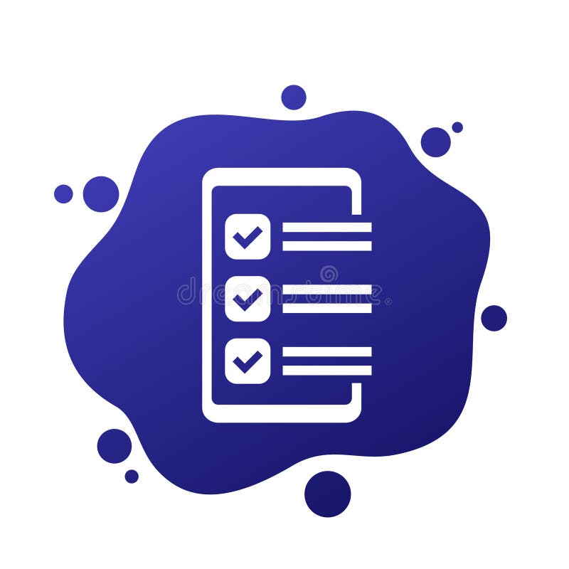 Online Survey Icon with a Phone Stock Vector - Illustration of screen ...