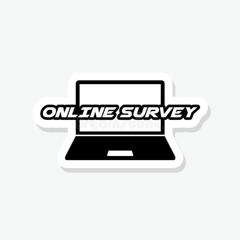 Online Survey on Laptop Sticker Icon Stock Vector - Illustration of ...