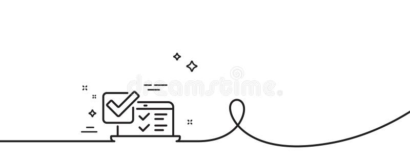 Online Survey Line Icon. Select Answer Sign. Continuous Line with Curl. Vector Stock Vector ...