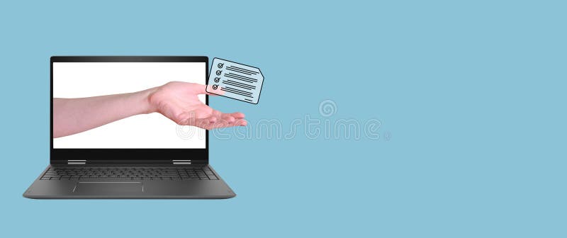 The Online Survey, Questionnaire. Abstract Collage, Modern Technology ...