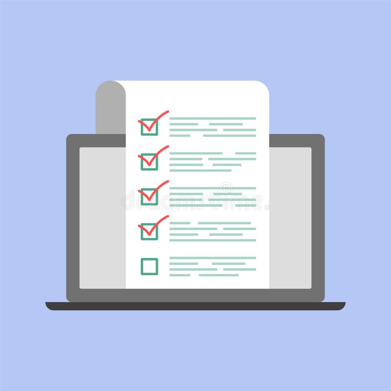 Online Survey Report, Checklist, Questionnaire, Business Concept Vector ...