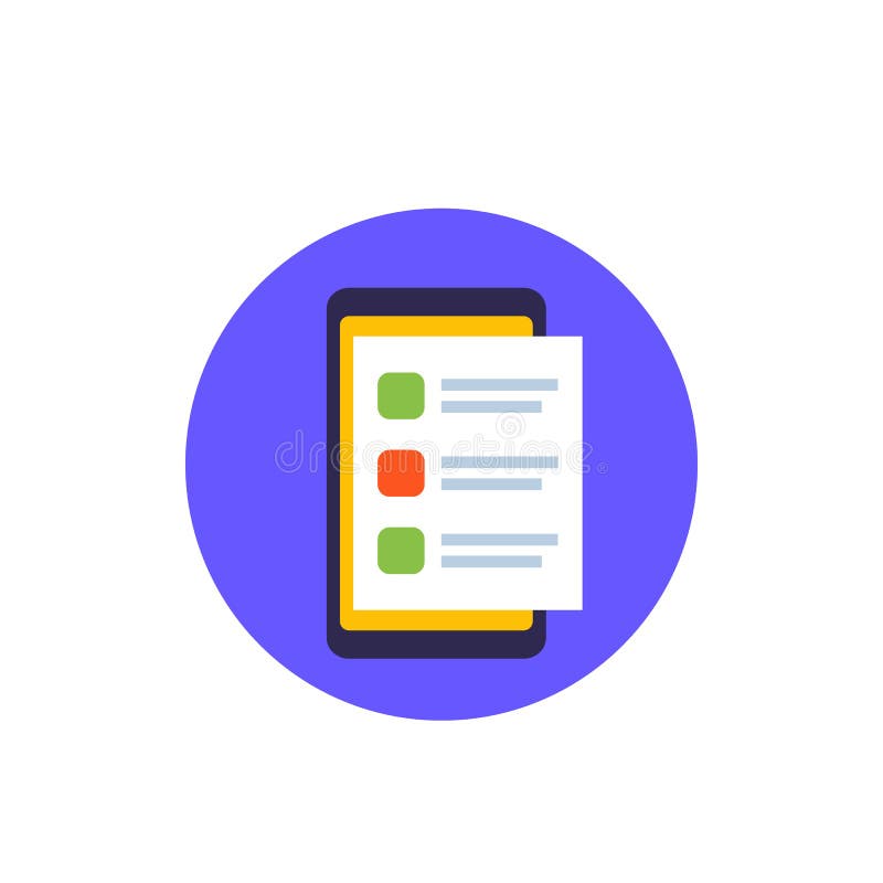 Online Survey in a Smart Phone Icon Stock Vector - Illustration of ...