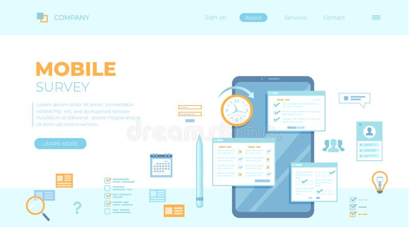 Online Survey Testing Questionnaire. Phone Screen with Online Filling ...