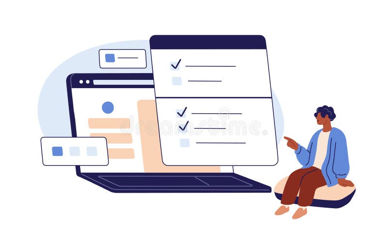 Online Survey, User Feedback Concept. Customer Answering Questions in ...