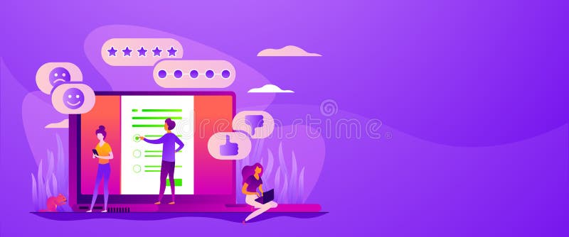 Online Survey Web Banner Concept. Stock Vector - Illustration of layout ...