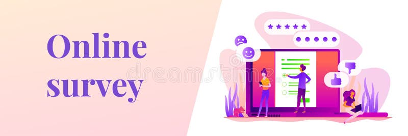 Online Survey Web Banner Concept. Stock Vector - Illustration of ...