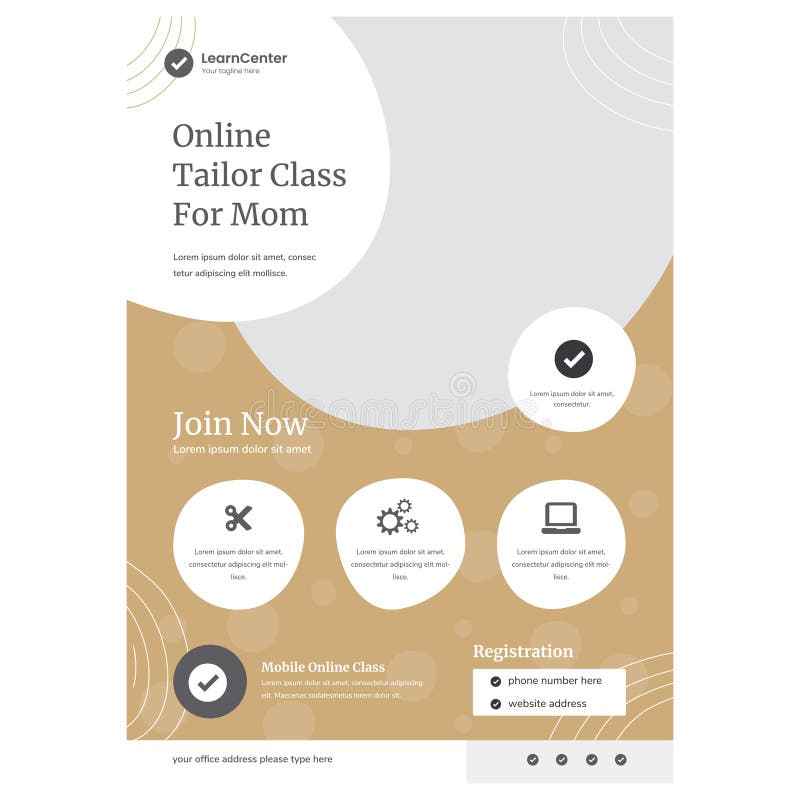 Online Tailor Class Flyer stock illustration. Illustration of template ...