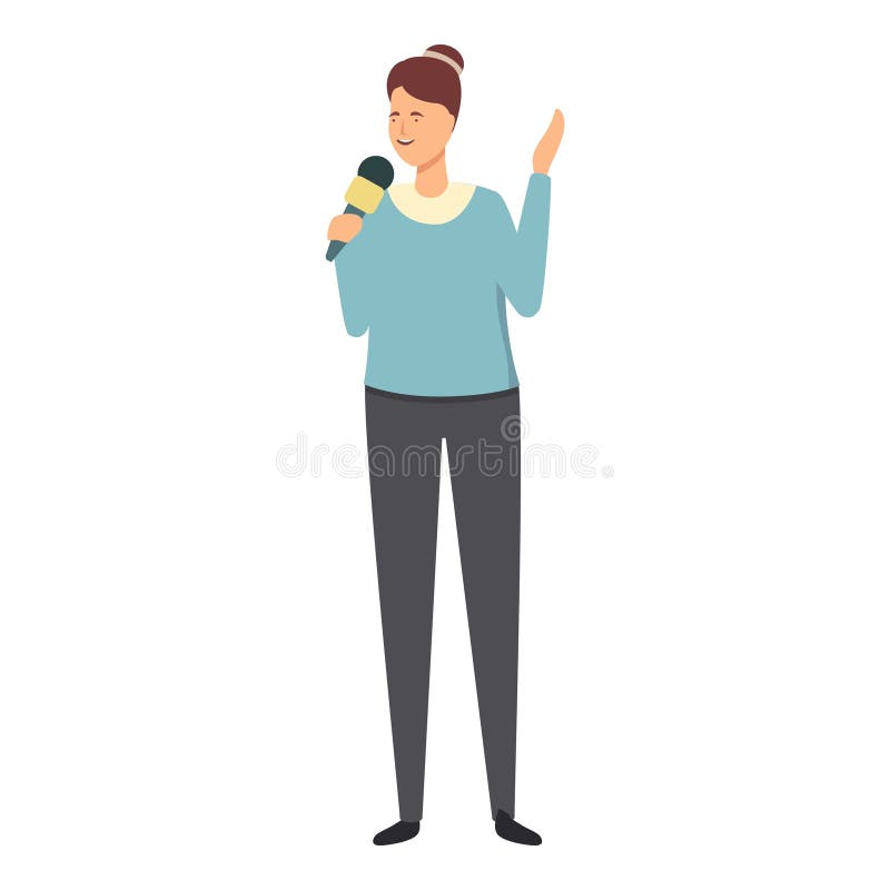 Online Talk Show Icon Cartoon Vector. Camera Crew Host Stock Vector ...