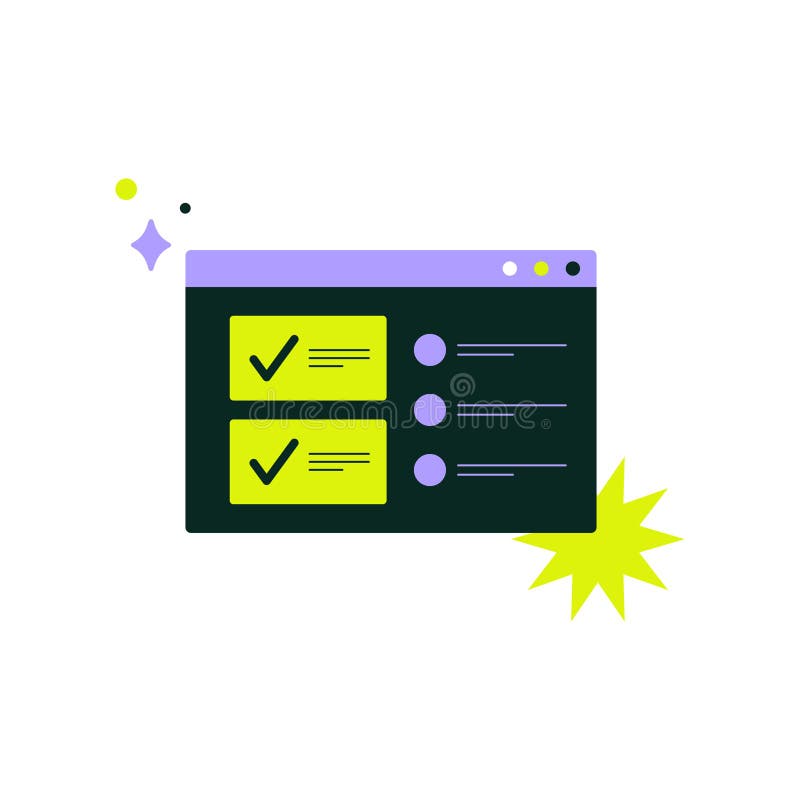 Online Task Management Dashboard with Checklist Icons in Flat Vector ...