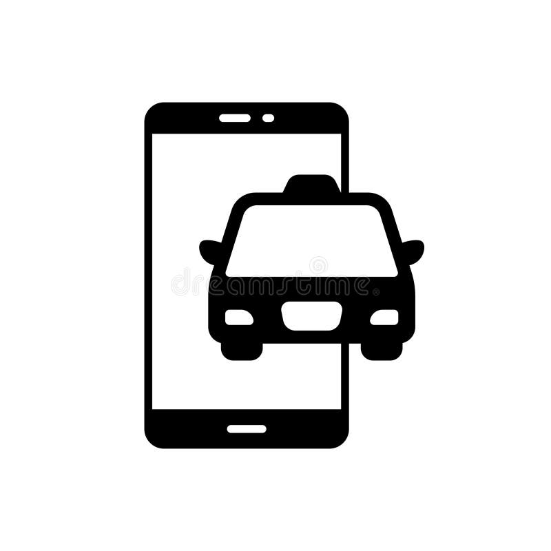 Online Taxi Application Icon Using a Smartphone with a Car Stock Vector ...