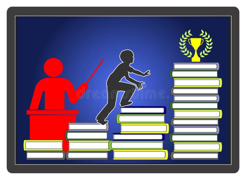 Online Teacher Guides Student Stock Illustration - Illustration of ...