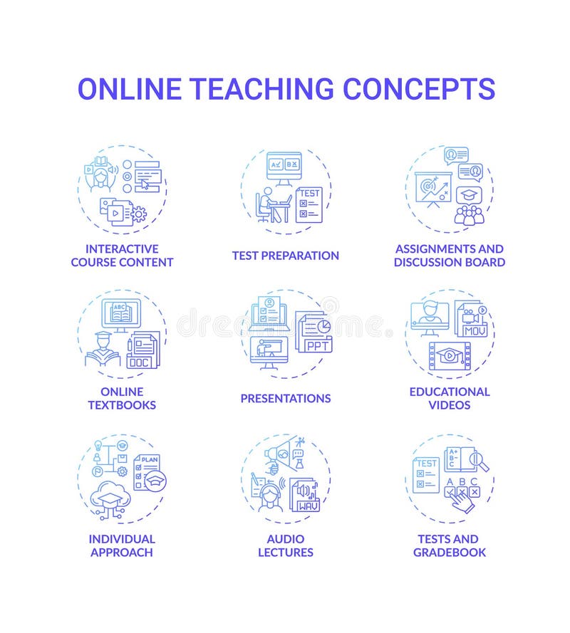 Lifelong Learning Blue Gradient Concept Icons Set Stock Vector ... Lifelong Learning Blue Gradient Concept Icons Set Stock Vector ...