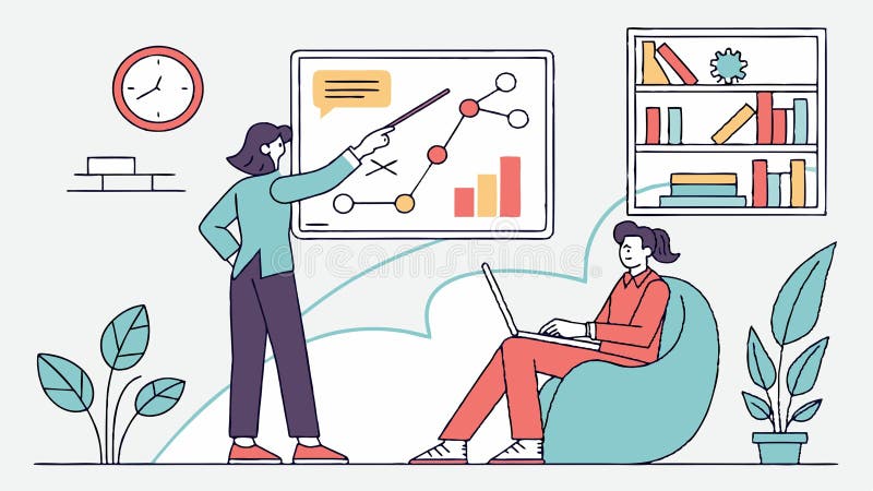 Online Teaching, Instructor Presenting Virtually, Vector Design Generative AI Stock Vector ...