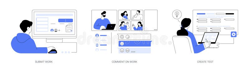 Online Teaching Software Features Abstract Concept Vector Illustrations ...