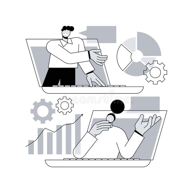 Online Tech Talks Abstract Concept Vector Illustration. Stock Vector - Illustration of technical ...