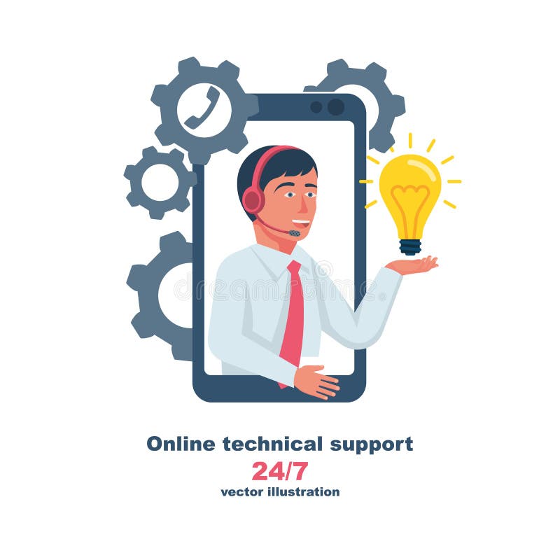 Online Technical Support. Customer Support Vector Stock Vector ...
