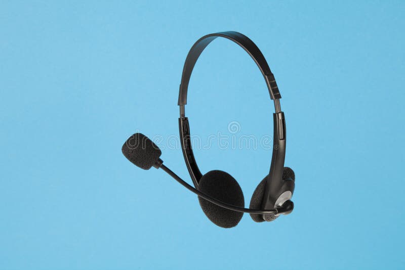 Online Technical Support Worker. Blonde Woman with Headphones on Head ...