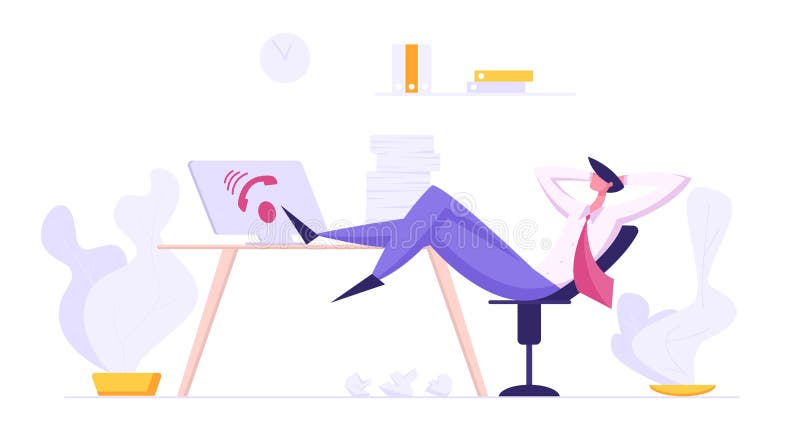 Online Technical Support 24/7 Service. Hotline Operator Character ...