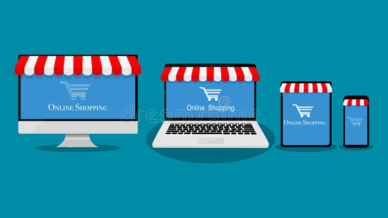 Online Technology Equipment. Concept of Selling and Ordering Online ...