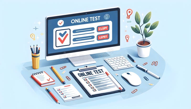 Online Test and Checklist Isolated Vector Concept As a Clean Isolated ...